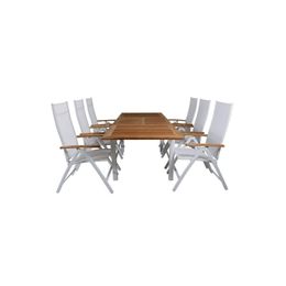 ebuy24 Garten-Essgruppe Panama Gartenset Tisch 90x160/240cm und 6 Stühle P