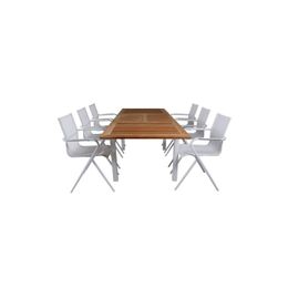 ebuy24 Garten-Essgruppe Panama Gartenset Tisch 90x160/240cm und 6 Stühle A