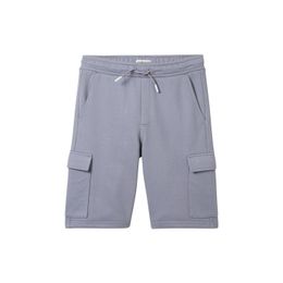 Tom Tailor Jungen Cargo-Sweatshorts mit Bio-Baumwolle, grau, Uni, Gr. 134