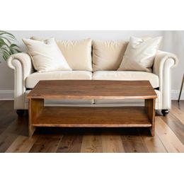 Couchtisch Akazienholz massiv nussbaum Beistelltisch 120 x 60 x 40 cm DAHLIA II