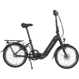 E-Bike SAXONETTE "Compact Comfort Plus" E-Bikes Gr. 33 cm, 20 Zoll (50,80 cm), schwarz (schwarz matt) E-Bikes