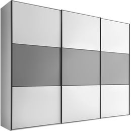 Schwebetürenschrank STAUD "Includo" Schränke Gr. B/H/T: 280 cm x 222 cm x 68 cm, Classic, 3 St., blau (dekor weiß, saphir) Schwebetürenschränke und Schiebetürenschränke