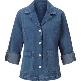 CR&Eacute;ATION L Damen Jeansblazer mit krempelbaren &Auml;rmeln blue-bleached Gr&ouml;&szlig;e 38