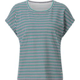 CRÉATION L Damen Print-Shirt mit Minimal-Dessin marine-smaragd-geringelt Größe 40