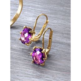 Paar Ohrstecker Lady Ohrringe Gr. Amethyst ct, Metall, goldfarben (gelbgold 375) Damen Ohrstecker