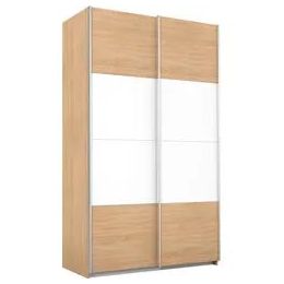 Schwebetürenschrank Rauch "Quadra Kleiderschrank BESTSELLER Schrank Gaderobe" Schränke Gr. B/H/T: 136 cm x 230 cm x 62 cm, 2 St., weiß (struktureichefarben hell, weiß) mit Möglichkeit zur individuellen Frontgestaltung, leichtgängige Türen