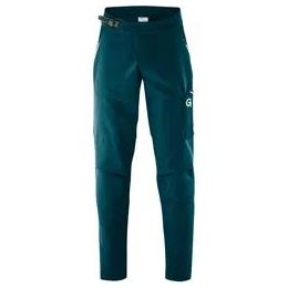 Radhose Gonso "PISCADU" Gr. XXXL, Normalgrößen, blau (fossil blue) Herren Hosen Bike-Hose, lange MTB Fahrradhose, Bund regulierbar, mit Taschen