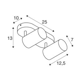 SLV Asto Tube Deckenspot GU10 zweiflammig weiß