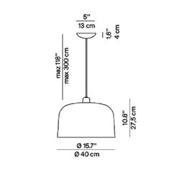 Luceplan Zile Hängeleuchte taubengrau matt, Ø 40cm