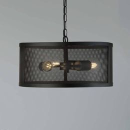 Searchlight Hängeleuchte Fishnet aus Metall in Schwarz Ø 45 cm