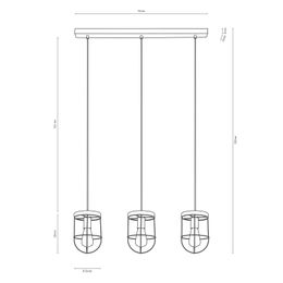 Envostar Neptuna Pendelleuchte dreiflammig linear