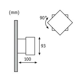 Paulmann Cybo LED-Außenwandleuchte, 2.700 K, 10x10 cm, grau