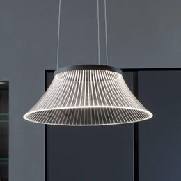 Martinelli Luce LED-Pendelleuchte Plissé, Schirm lasergraviert