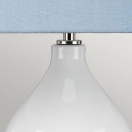 Elstead Textil-Tischlampe Isla nickel poliert/blau