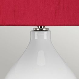 Elstead Textil-Tischlampe Isla nickel poliert/rot