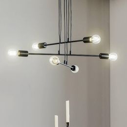 EMIBIG LIGHTING Pendelleuchte Multipo 6, sechsflammig in Schwarz