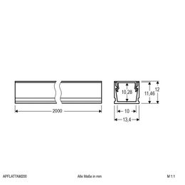 EVN Lichttechnik EVN APFLAT7 Alu-Profil 200cm, U-Profil, aluminium