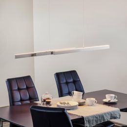 Knapstein LED-Hängeleuchte Lara, 134 cm, ausziehbar, nickel