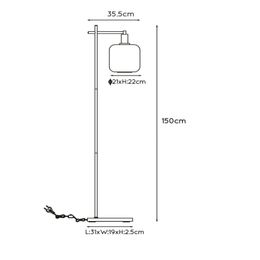 Lucide Stehleuchte Joanet mit Rauchglasschirm