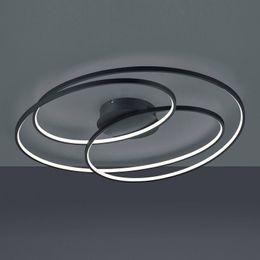 Trio LED-Deckenlampe Gale, 80 cm, schwarz matt