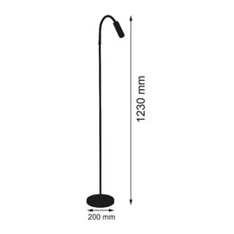 Busch LED-Stehlampe Rocco, nickel matt Flexarm schwarz