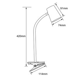 Brilliant LED-Klemm-Tischleuchte Adda weiß 3-stufig dimmbar