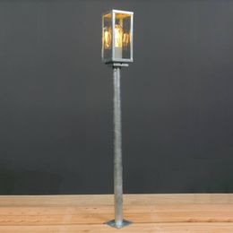 ECO-Light Wegeleuchte Karo, Dämmerungssensor, 100 cm, zink