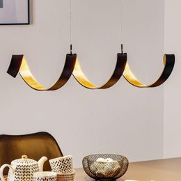 ECO-Light LED-Hängeleuchte Helix, schwarz-gold, 80 cm