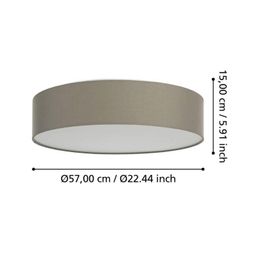 Eglo connect Romao-Z LED-Deckenlampe, Ø57cm, taupe