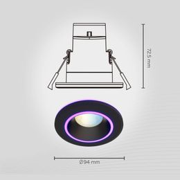 calex Smart Halo Einbau-Downlight CCT RGB schwarz