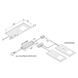 HERA LED-Unterbaulampe Eco-Pad F 2x-Set 3.000K schwarz