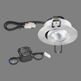 EVN Lichttechnik EVN PC20 Einbaulampe rund Phasendimmer 3000K alu