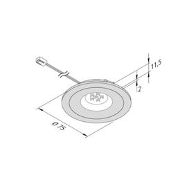 HERA LED-Möbeleinbaustrahler AR 68 4W schwarz 3.000K