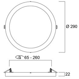 Sylvania Start LED-Downlight 5in1 Ø 29cm 18W