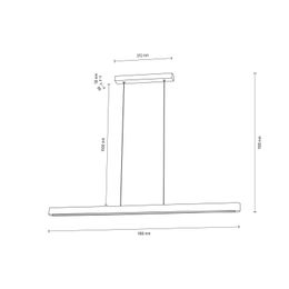 Envostar Lineo LED-Hängeleuchte Kiefer grau 118cm