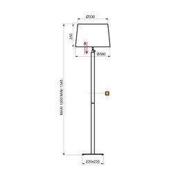 Aluminor Quatro Up Stehlampe eiche hell/chrom