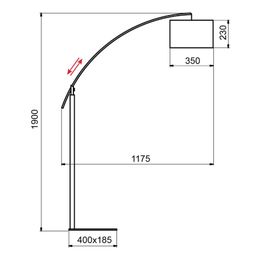 Aluminor Rainbow Stehlampe eiche grau/chrom