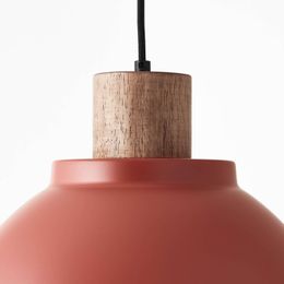 Brilliant Pendelleuchte Erena mit Holzdetail, rot