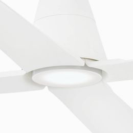 Faro Barcelona Deckenventilator Typhoon M LED-Leuchte IP44 weiß