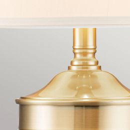 QUOIZEL Textil-Tischleuchte Dennison 1 brushed brass