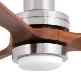 Faro Barcelona Deckenventilator Lantau L LED nickel/kiefer dunkel