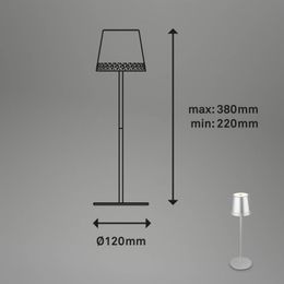 Briloner LED-Tischleuchte Kiki mit Akku 3.000K, chrom matt