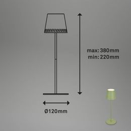 Briloner LED-Tischleuchte Kiki mit Akku 3.000K, lindgrün