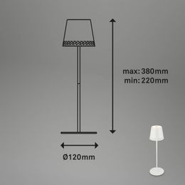 Briloner LED-Tischleuchte Kiki mit Akku 3.000K, weiß