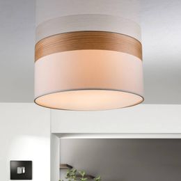 Globo Deckenlampe Libba mit Dekor in Holzoptik