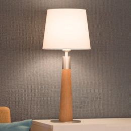 HerzBlut Conico Tischlampe weiß, Eiche geölt, 58cm