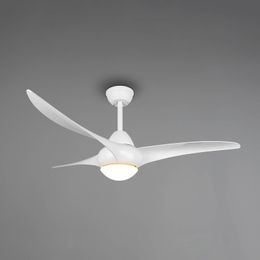 REALITY LEUCHTEN LED-Ventilator Alesund mit Fernbedienung, weiß