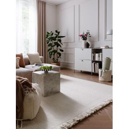 benuta Pure Wollteppich Mary Beige 120x170 cm - Naturfaserteppich aus Wolle