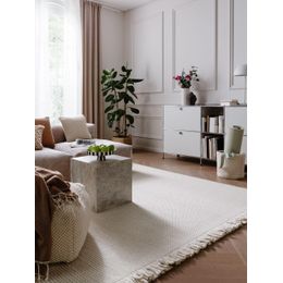 benuta Pure Wollteppich Mary Beige 120x170 cm - Naturfaserteppich aus Wolle