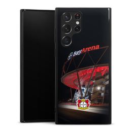 DeinDesign Galaxy S22 Ultra Handy Silikon H&uuml;lle Case schwarz Handyh&uuml;lle Official Licensed Product Bayer 04 Leverkusen Stadium